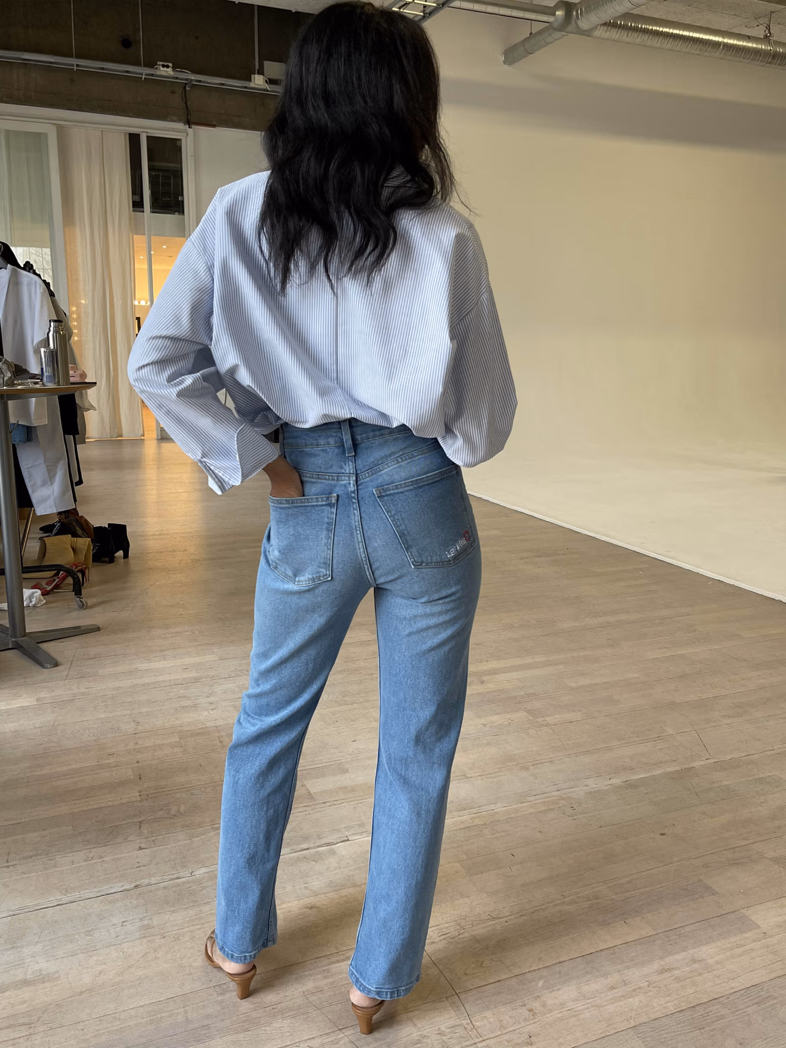 Straight Jeans Mid Blue - Mid blue | Djerf Avenue